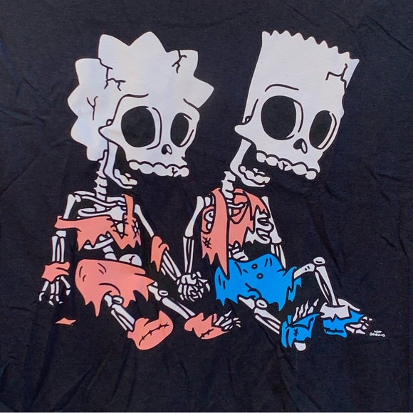 The Simpsons | Shirts | The Simpsons Bart And Lisa Skeleton Black T ...